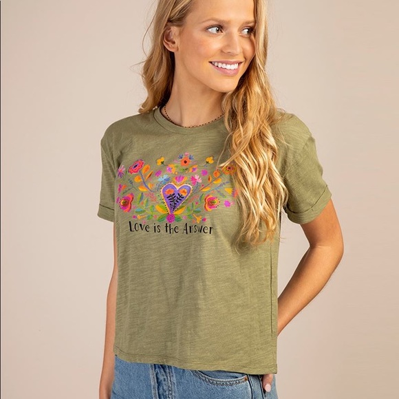 NATURAL LIFE | Tops | New Natural Life Love Is The Answer Tee | Poshmark